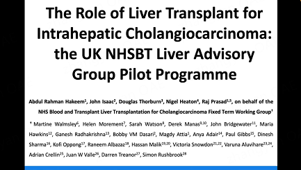 The role of liver transplant for intrahepatic cholangiocarcinoma: the UK NHSBT liver advisory ...